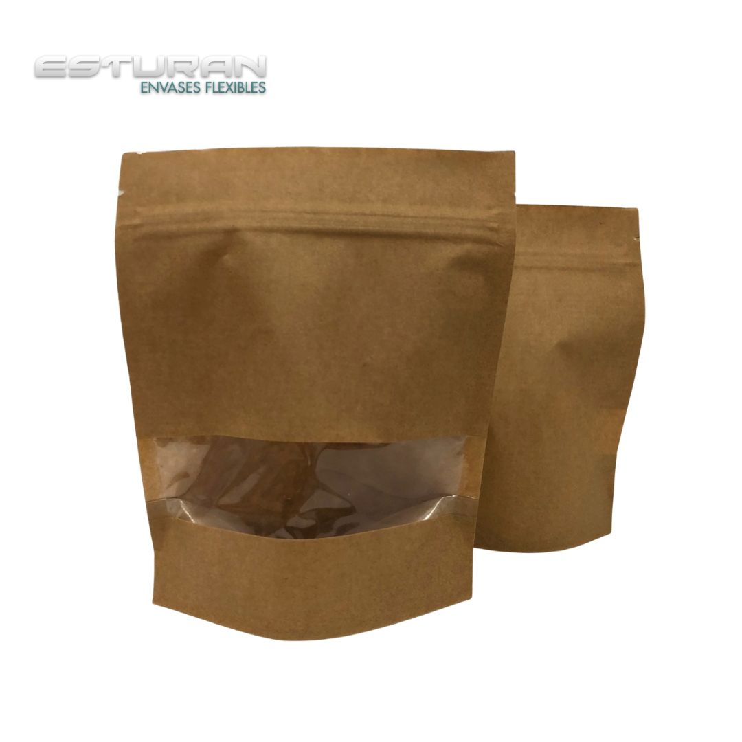 Doypack papel kraft con ventana o visor 120 x185 - Esturan - Envases ...